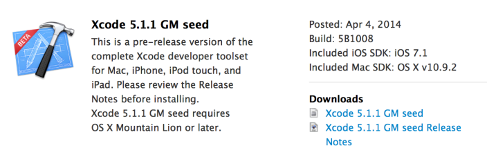 Apple seeds GM version of Xcode 5.1.1 to developers with bug fixes - 9to5Mac