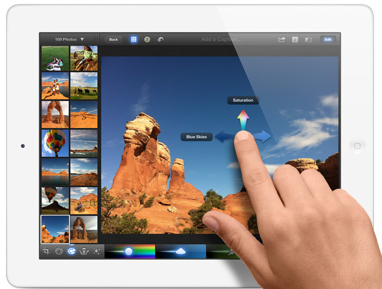 Apple launches gestures-heavy iPhoto for iPad, can tell you weather in ...