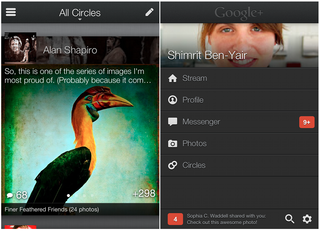 Redesigned Google+ for iPhone released, featuring a crisper UI and ...