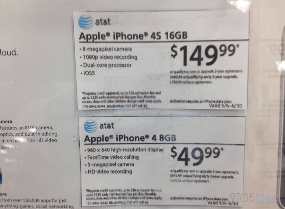 Target discounting iPhone 4S to $149, iPhone 4 to $49 – in store only ...