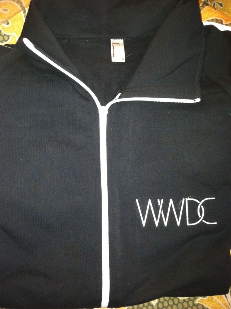Front and back of Apple WWDC 2012 jacket that is now being given out to ...
