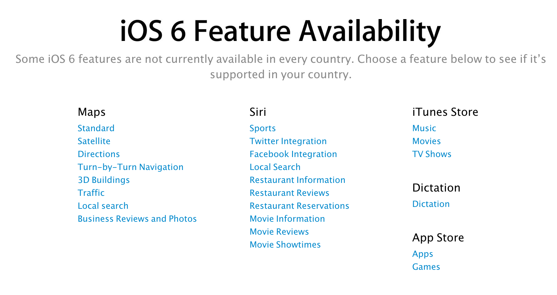 Apple posts list of iOS 6 feature availability by country - 9to5Mac