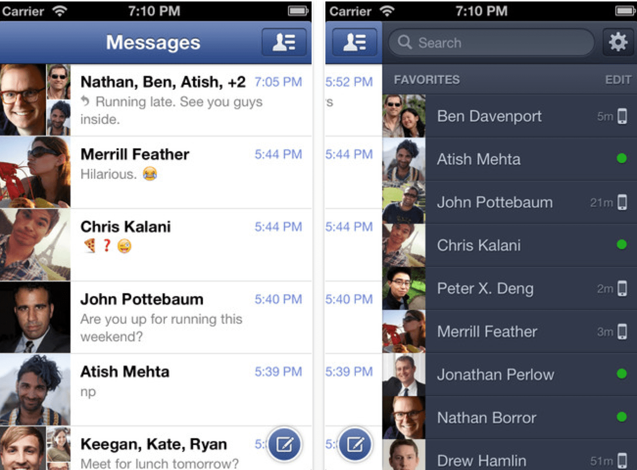 Facebook Messenger for iPhone redesigned with iPhone 5 support ...