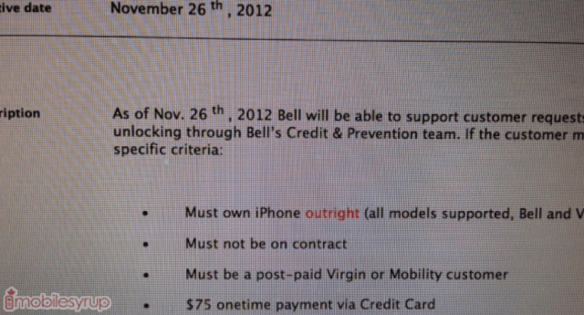 Canadian Bell and Virgin Mobile customers can now unlock any model ...