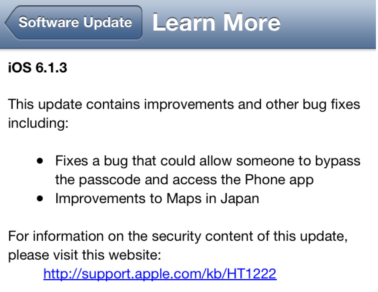 Apple releases iOS 6.1.3 with Lock screen security flaw fix, Maps ...
