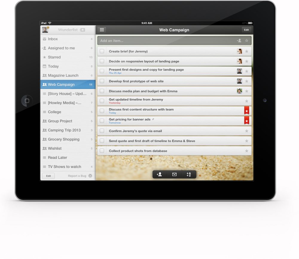 Wunderlist 'Pro' arrives today with new team collaboration features for ...