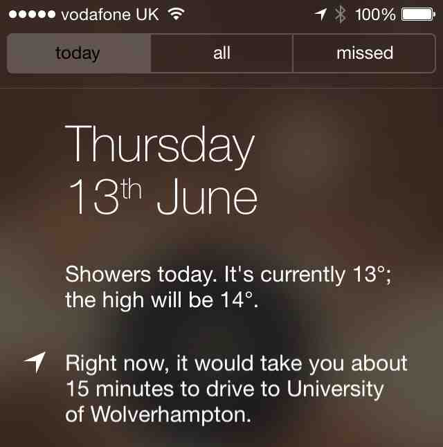 iOS 7 incorporates Google Now-type functionality into the Notification ...