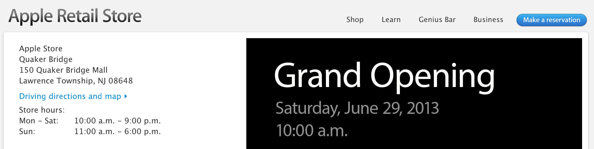 New Apple Store at QuakerBridge Mall near Princeton, NJ opening ...