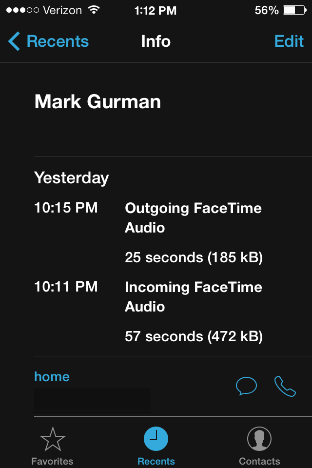 iOS 7 How-to: Make FaceTime Audio calls and check how much data they ...