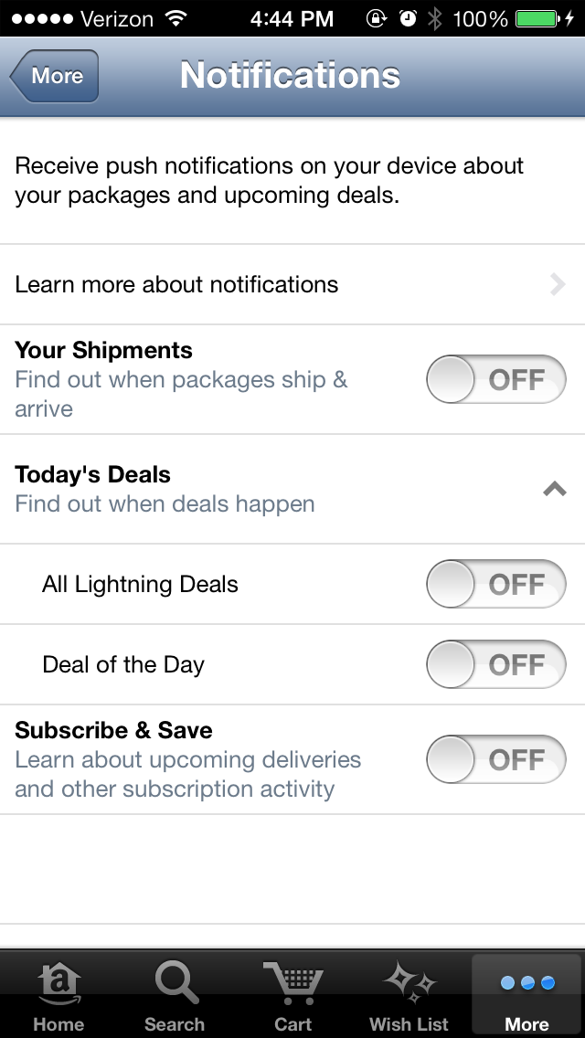 Amazon Mobile for iOS adds push notifications for shipments, deals and ...