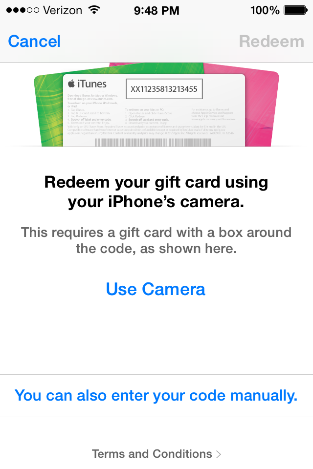 iOS 7 How-to: Redeem iTunes gift cards with your device's camera - 9to5Mac