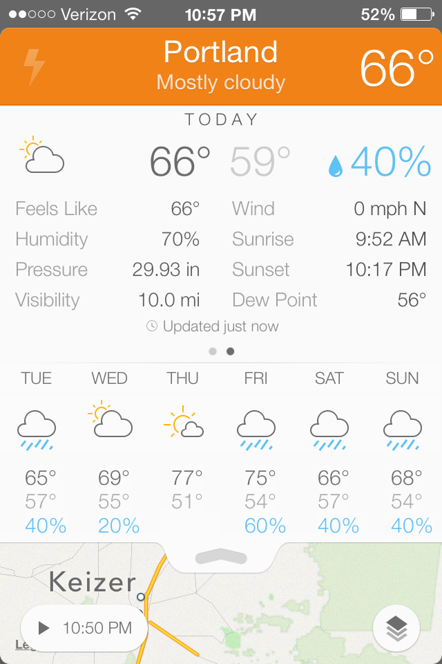 Review: Perfect Weather is a great new weather app designed with iOS 7 ...