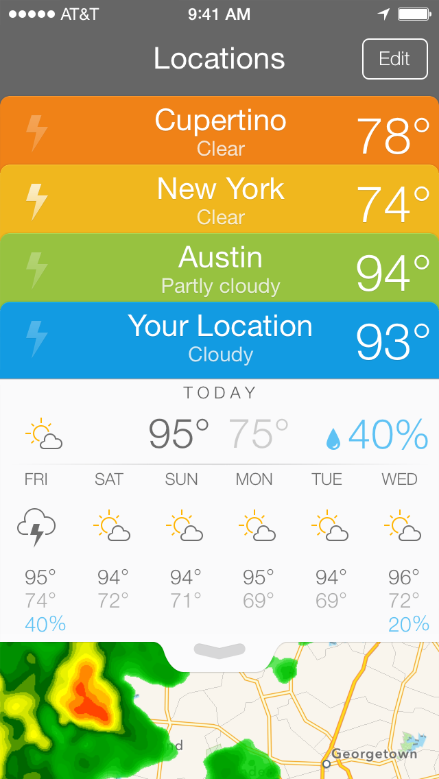 Review: Perfect Weather is a great new weather app designed with iOS 7 ...