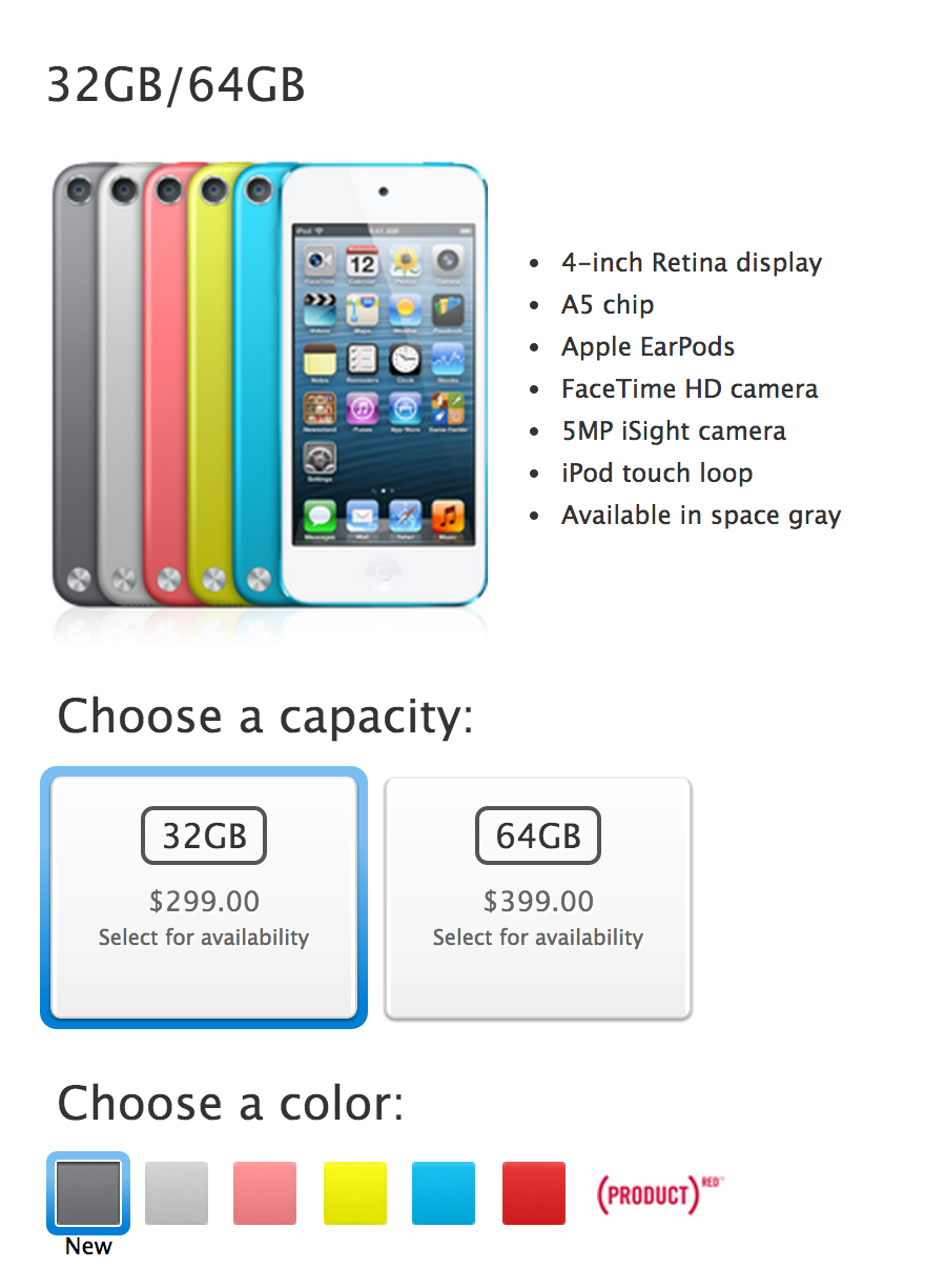 iPod touch (32/64GB versions), iPod nano, and iPod shuffle now ...
