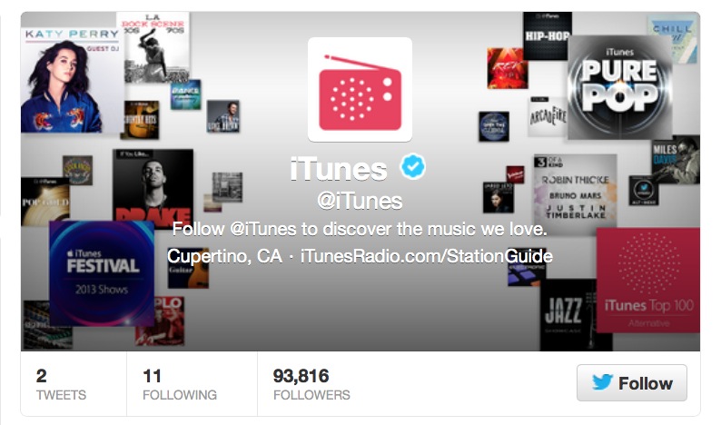 In tandem with iTunes Radio launch, Apple starts using @iTunes Twitter ...
