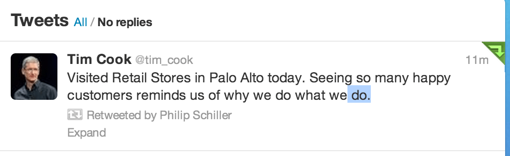 Apple CEO Tim Cook joins Twitter, waxes on visiting Apple Stores today ...