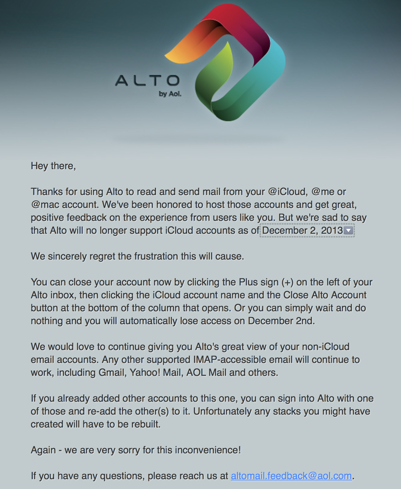 AOL to drop iCloud email support from its Alto webmail service - 9to5Mac