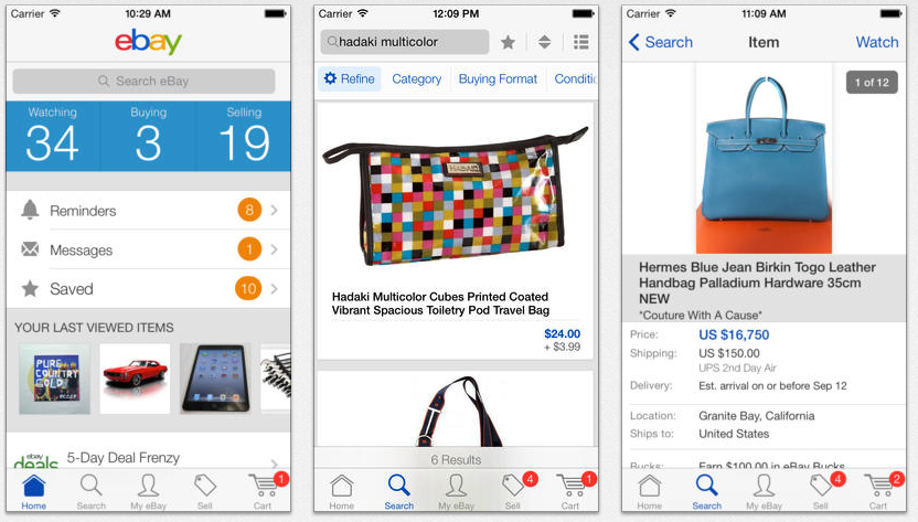 eBay for iPhone adds AirDrop and Pinterest sharing, retail pickup ...