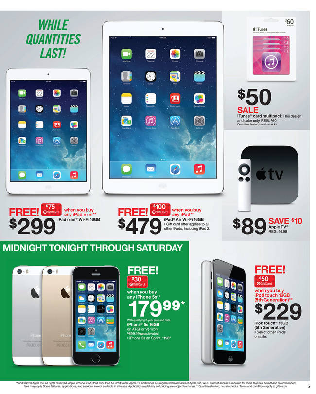 Target's Black Friday ad: $100 gift cards on $479 iPad Airs, $10 off ...