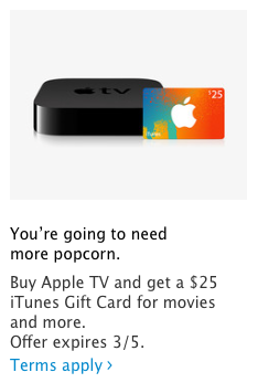 Apple Stores discounting Apple TV w/ $25 iTunes card ahead of new ...