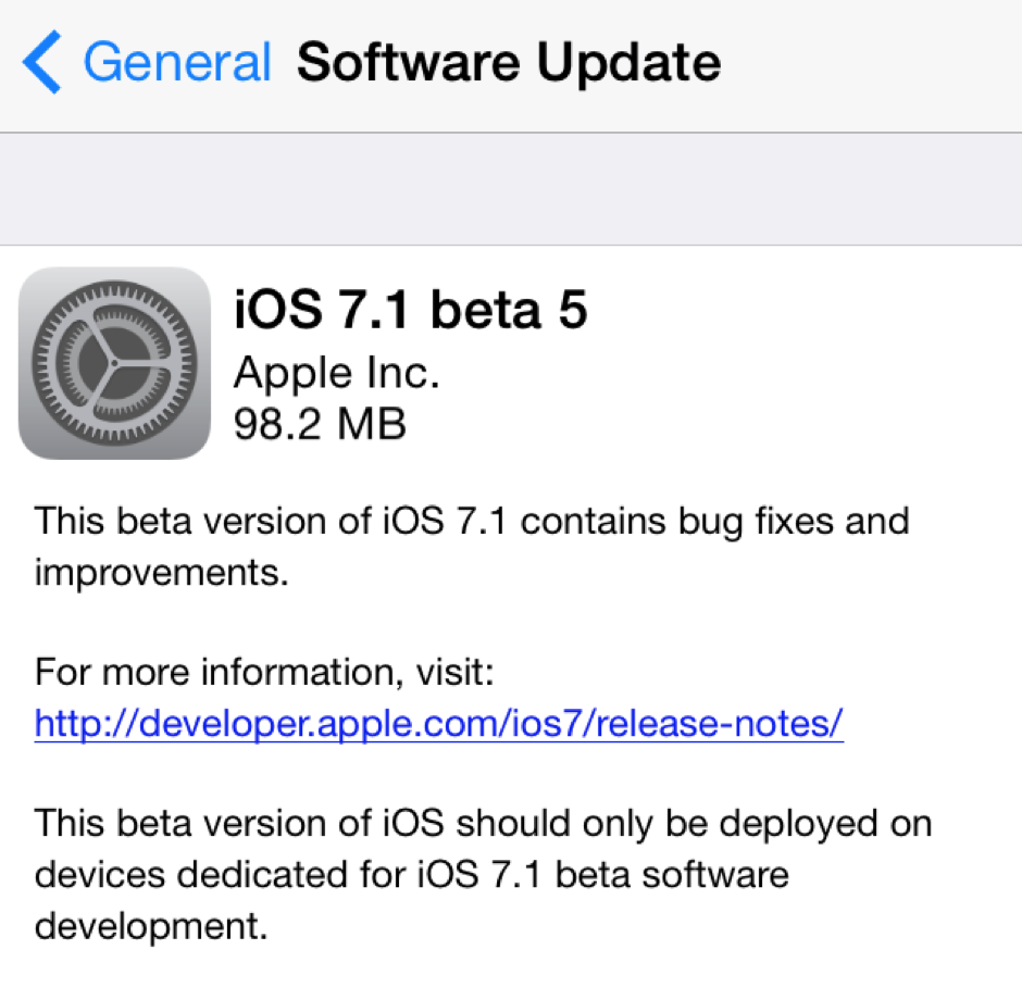 Apple releases iOS 7.1 beta 5 to developers with higher-quality ...