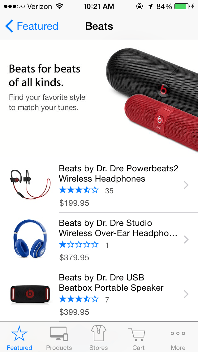 Apple gives newly acquired Beats by Dre dedicated accessories section ...