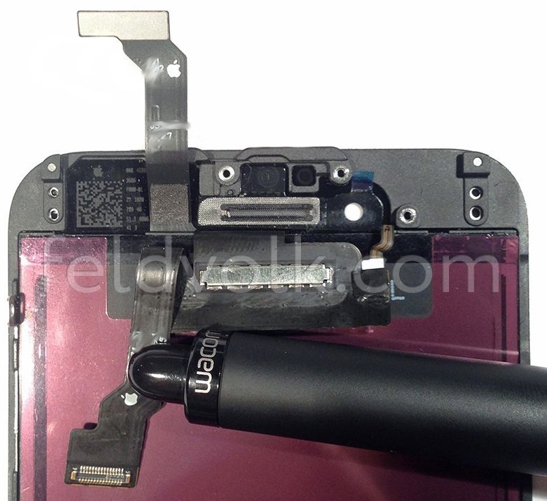 Close-up photos appear to show iPhone 6 display panel w/ tapered edges ...