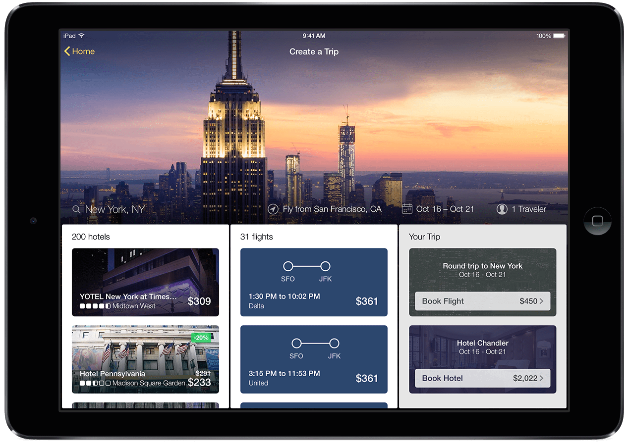 Expedia redesigns its iPad app with combined flight and hotel search ...