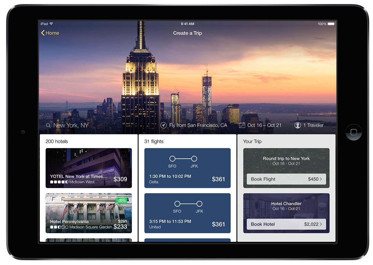 Expedia redesigns its iPad app with combined flight and hotel search ...