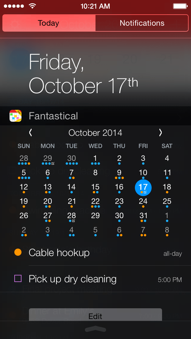 Fantastical for iOS updated w/ Today view widget, extension ...