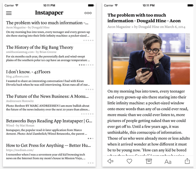 Popular Instapaper app for offline reading updated with support for ...