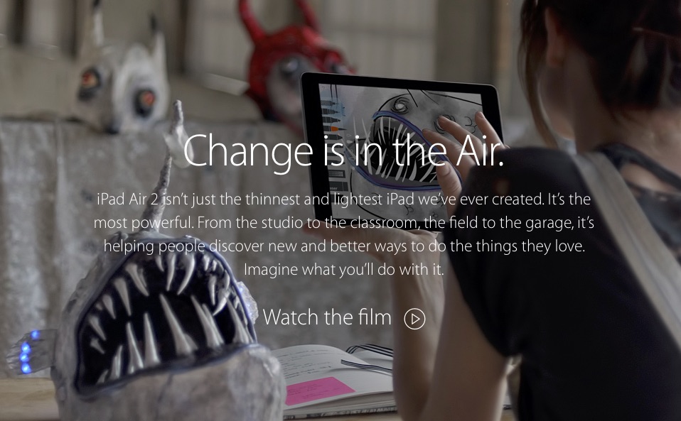 Apple's new 'Change is in the Air' ads show novel uses for the iPad Air ...