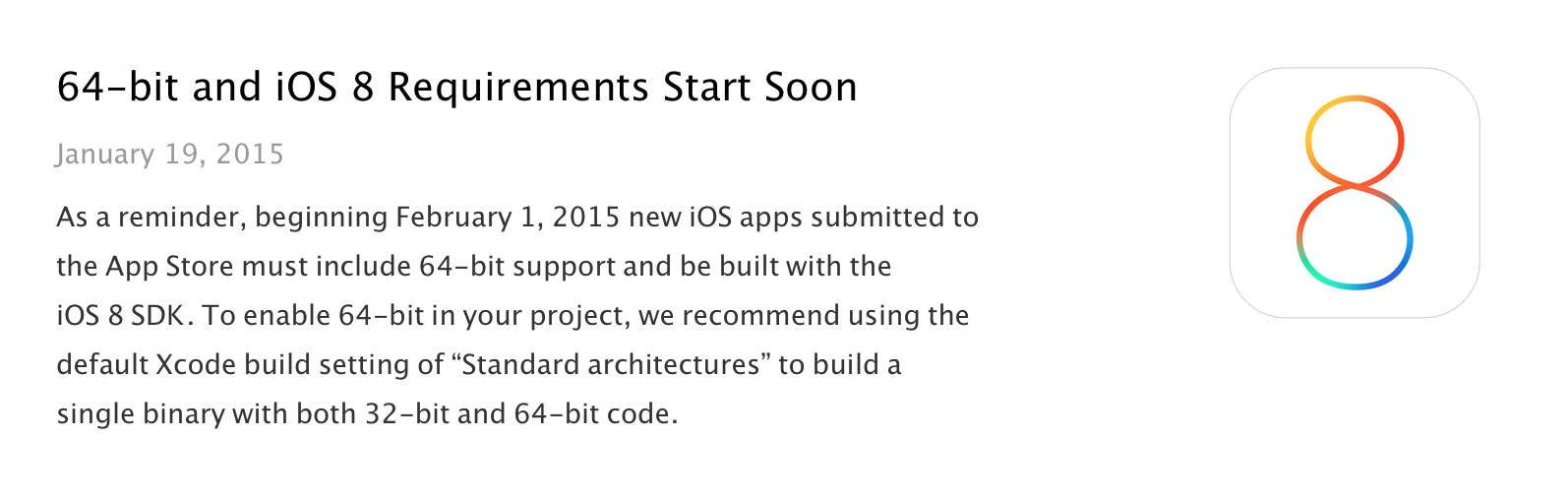 Apple reminds developers once again of upcoming 64-bit requirement for ...