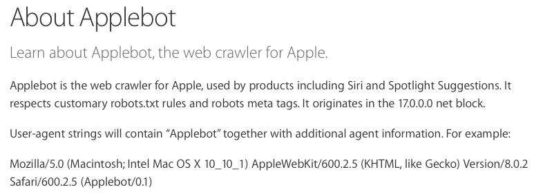 Apple confirms its 'Applebot' is indexing the web for Siri and ...