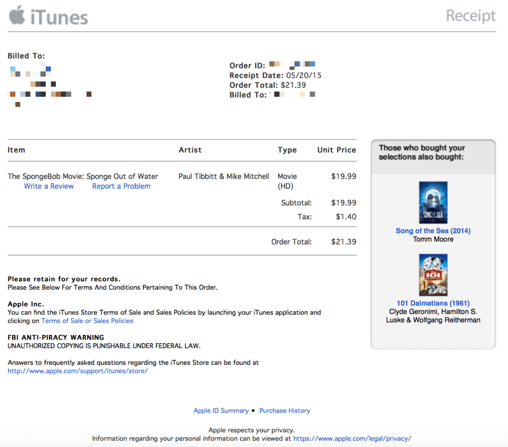 Apple refreshes iTunes receipts with a new design, 'purchased from ...