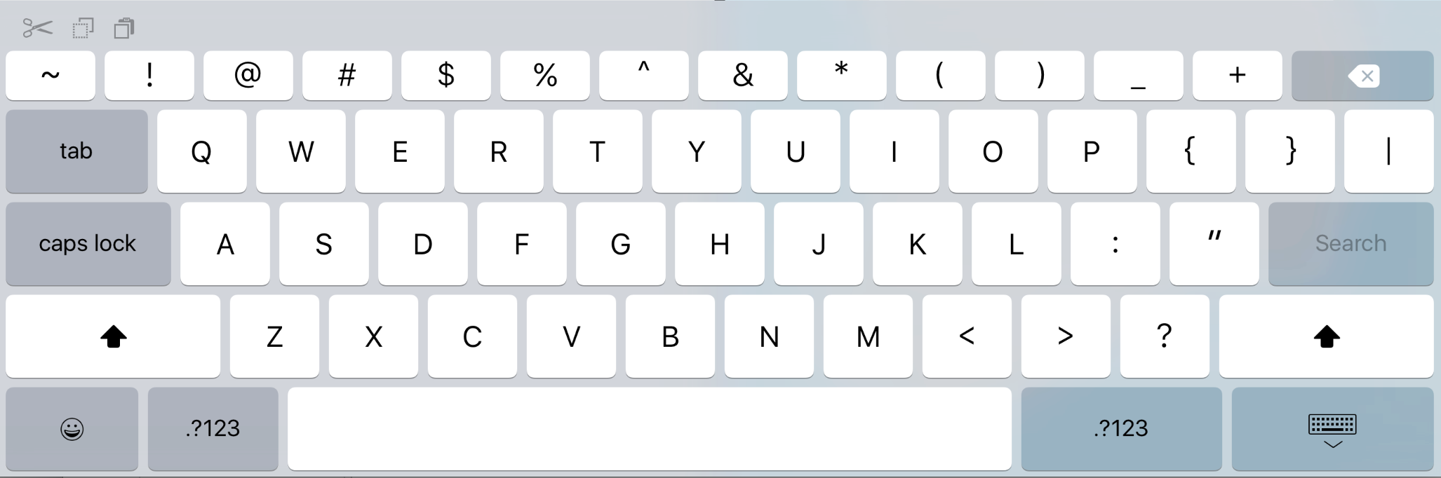 iOS 9 iPad keyboard adds keys & symbols at bigger screen resolutions ...