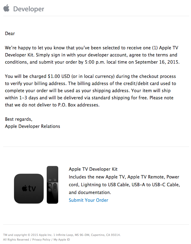 Apple begins notifying developers who won the Apple TV dev kit lottery ...