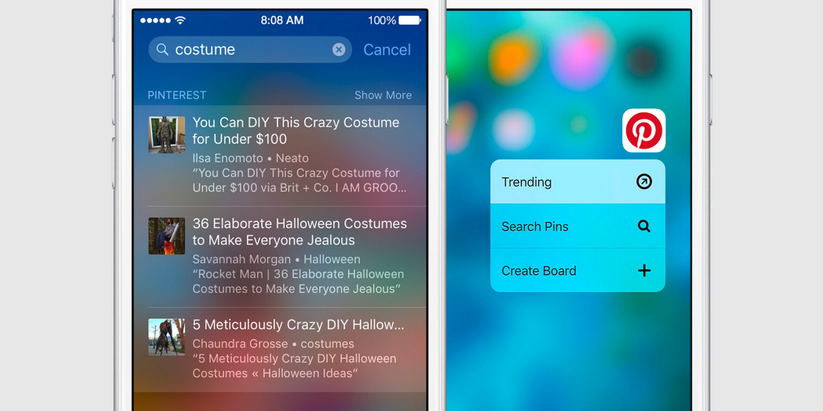 Pinterest updated for iOS 9 w/ Spotlight search, 3D Touch on iPhone 6s ...