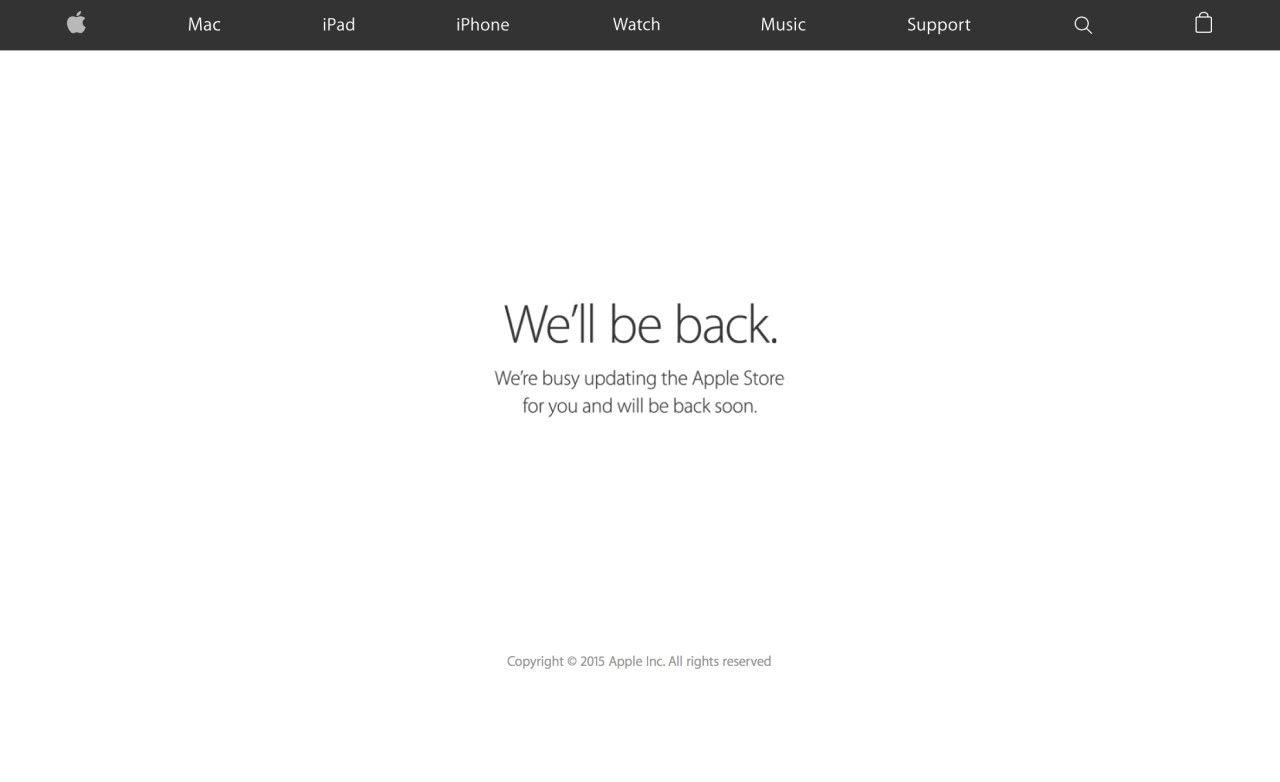 The Apple Store goes down ahead of iPhone 6S/iPad Pro/Apple TV event ...