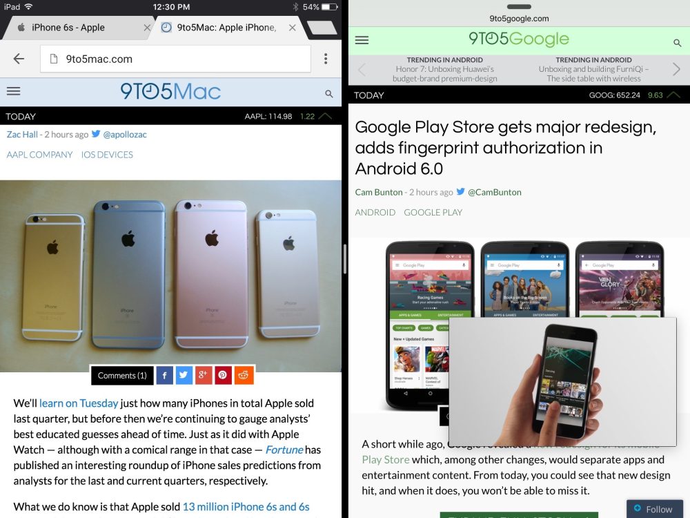 Chrome for iPad adds Split View, Slide Over, & Picture in Picture ...