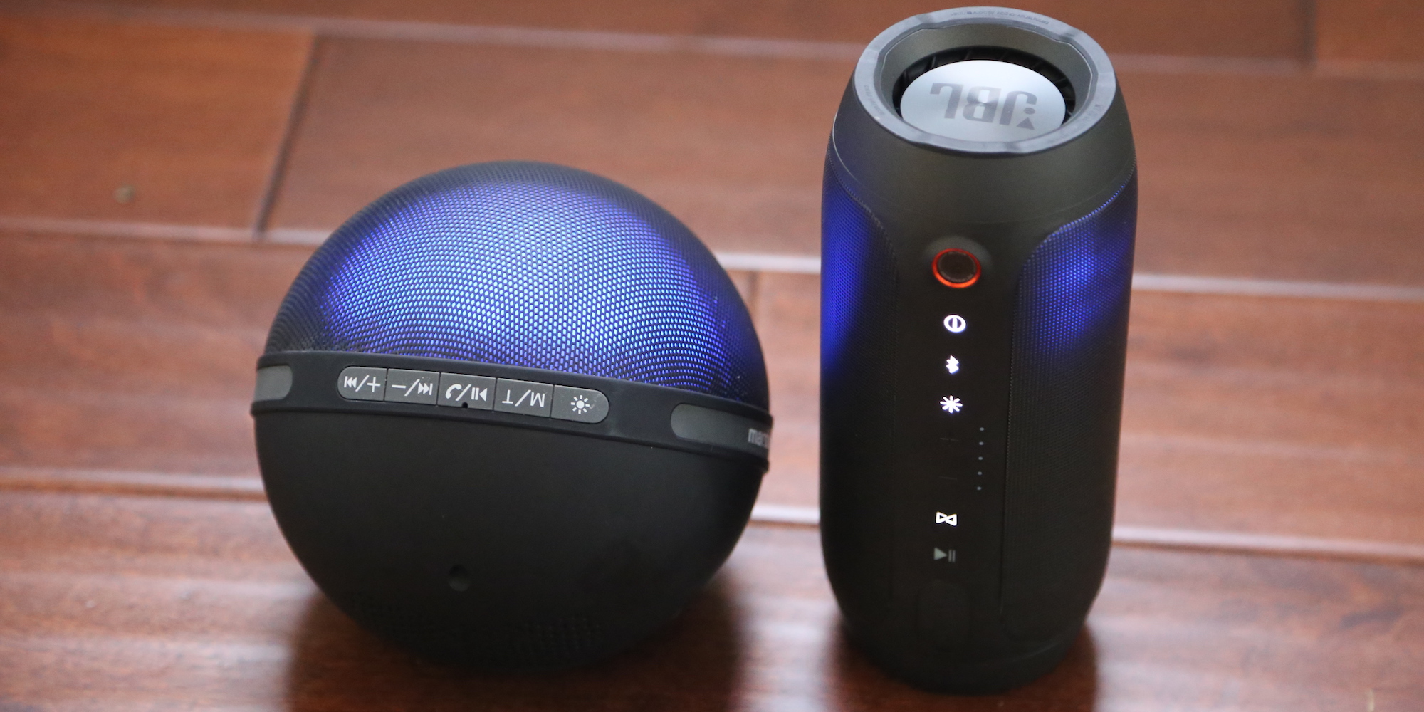 JBL Pulse 2 vs Marsboy Orb: Bluetooth speakers at ends of the LED light ...