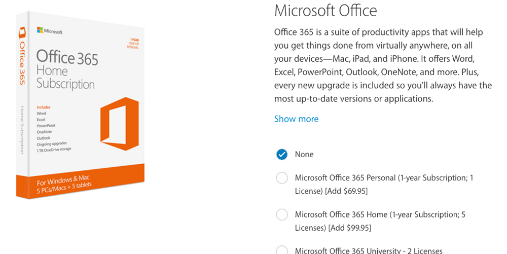 Surprisingly, the online Apple Store now presents Microsoft Office 365 ...