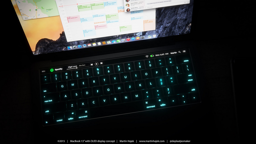 MacBook OLED bar concept with multiple USB-C ports & monster trackpad ...