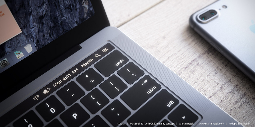 MacBook OLED bar concept with multiple USB-C ports & monster trackpad ...