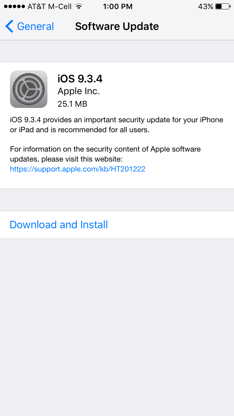 Apple releases iOS 9.3.4 security update for iPhone and iPad - 9to5Mac