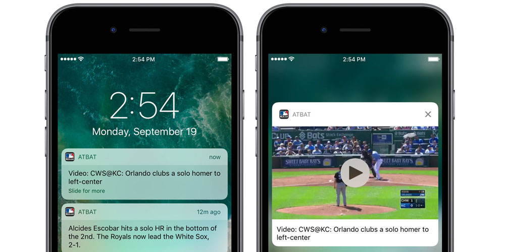 MLB At Bat app adds video highlights in Notification Center, club ...