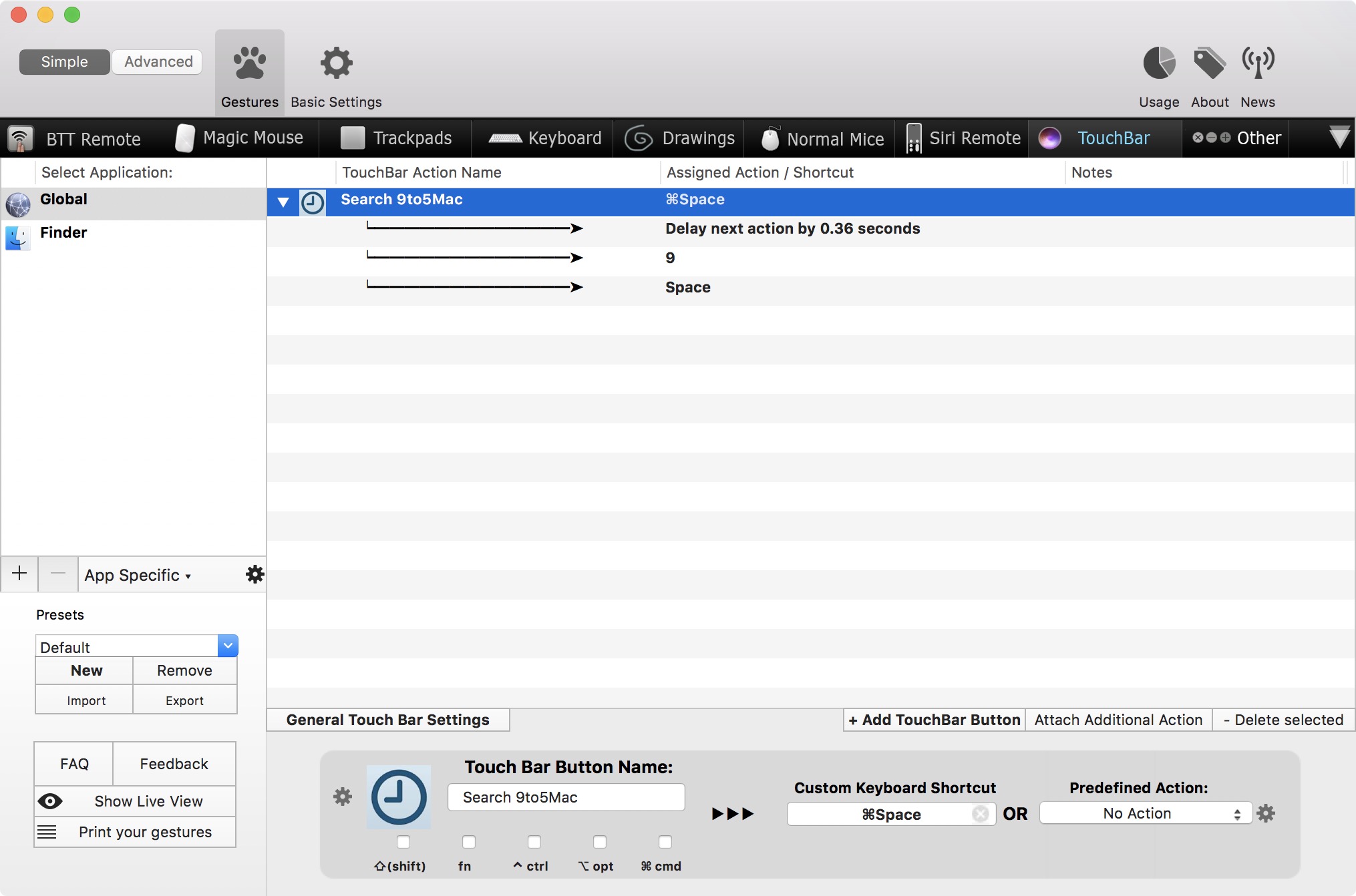 Hands-on: Creating a custom Touch Bar button using BetterTouchTool ...