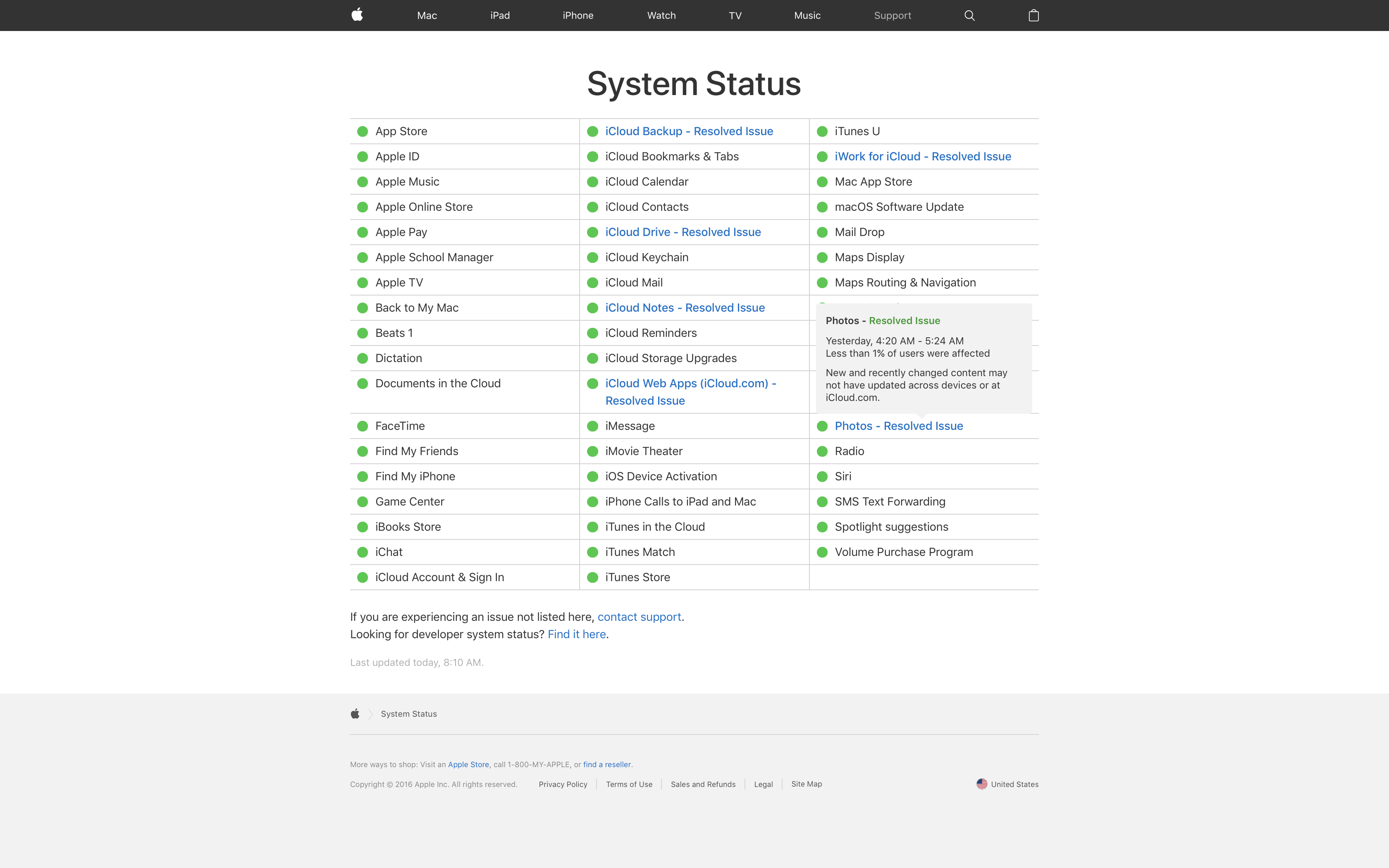 Apple updates system status site for reporting iCloud service issues ...