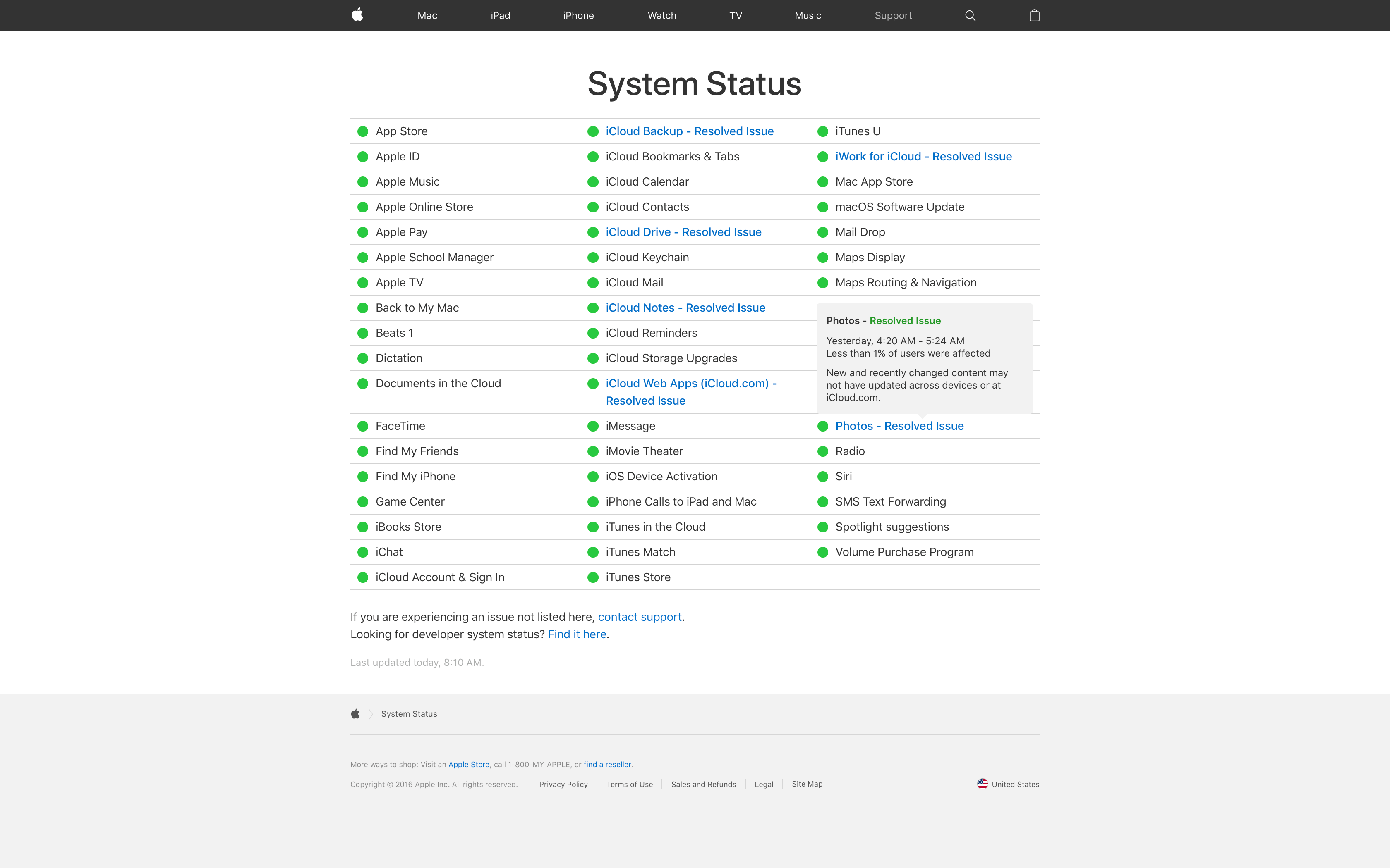 Apple updates system status site for reporting iCloud service issues ...