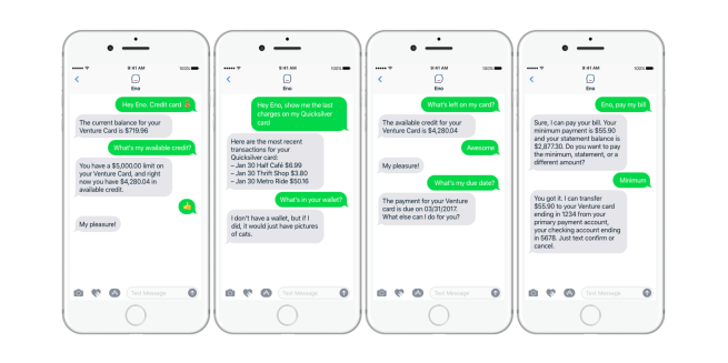 Capital One launches 'Eno' SMS chatbot for managing your credit card ...